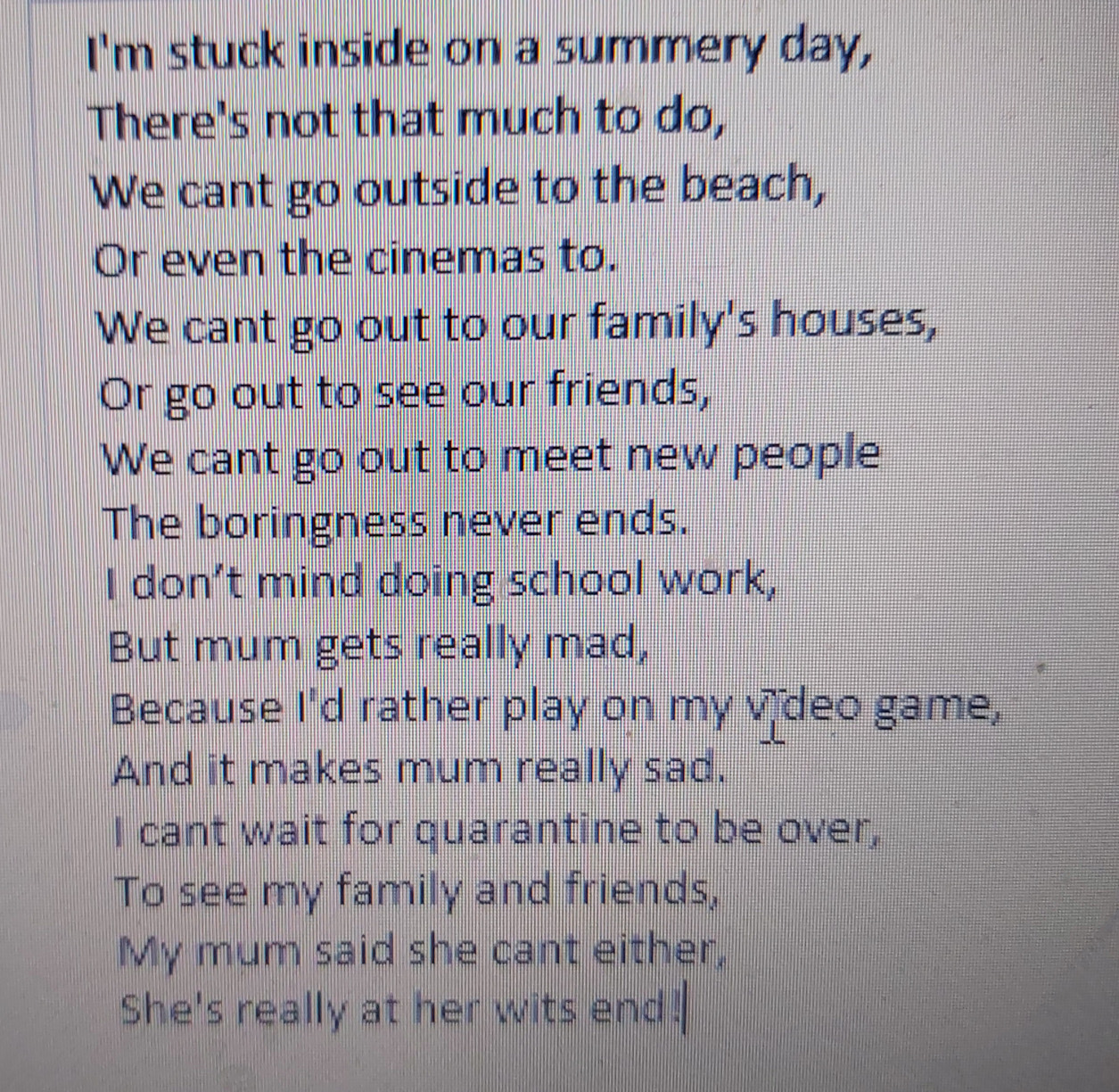 Y4 Lockdown poetry | Woodmansey CE Primary School