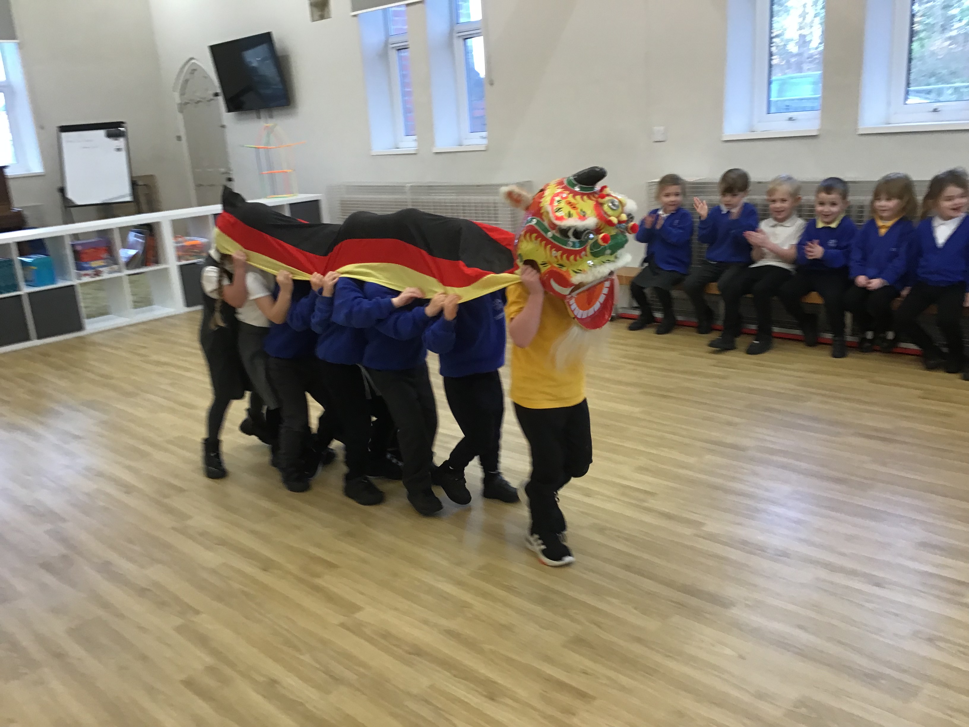 What noisy Lion Dance and parade with cymbals and drums as a finale to ...